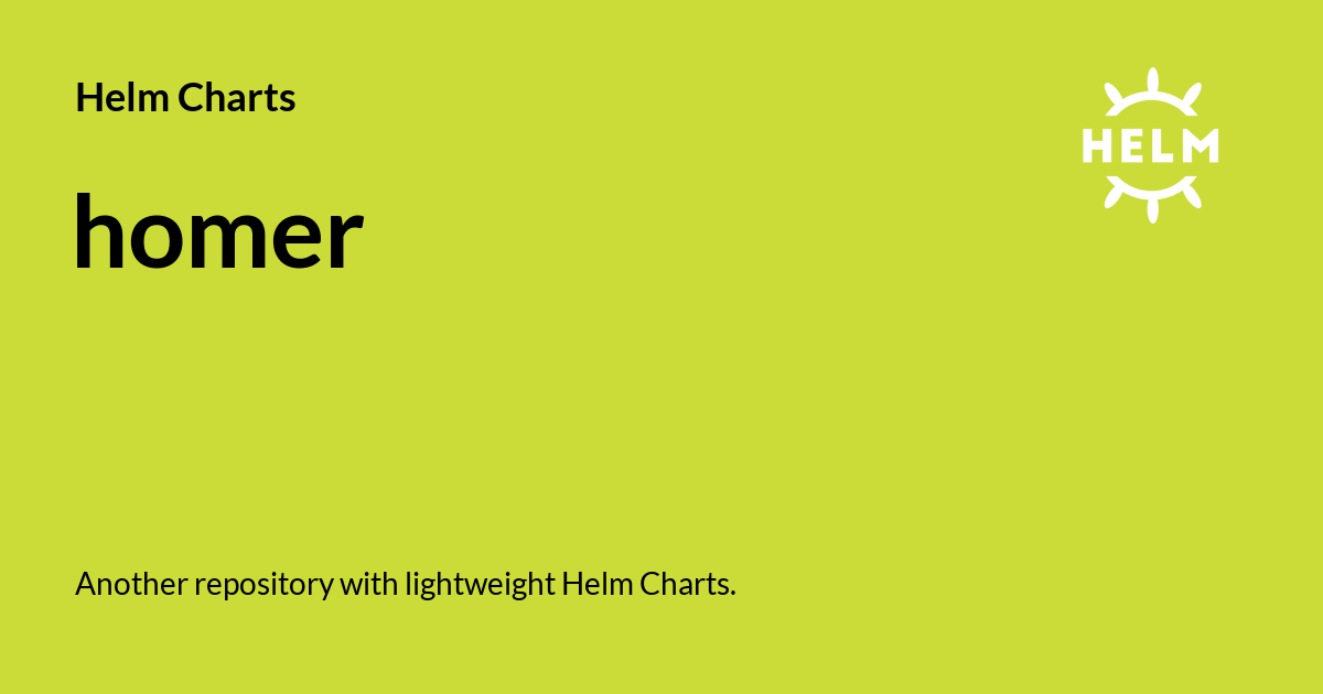 homer - Helm Charts