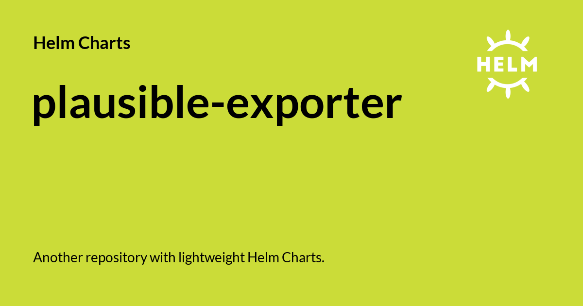 plausible-exporter - Helm Charts