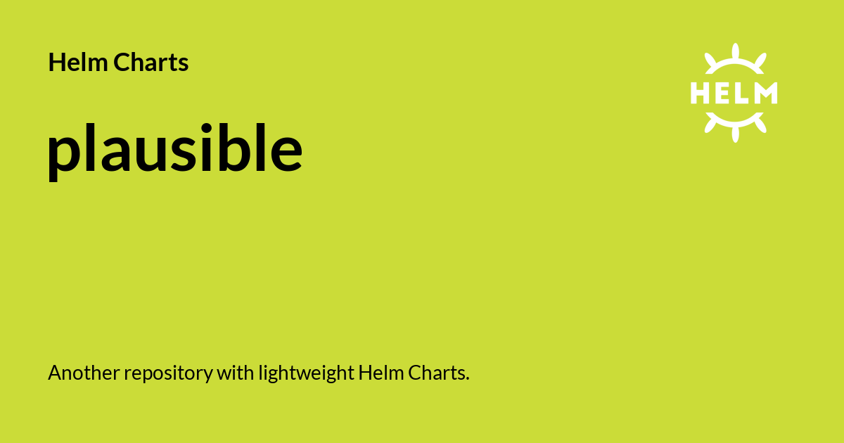 plausible - Helm Charts