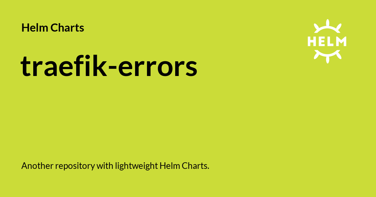 Traefik Errors Helm Charts 1592